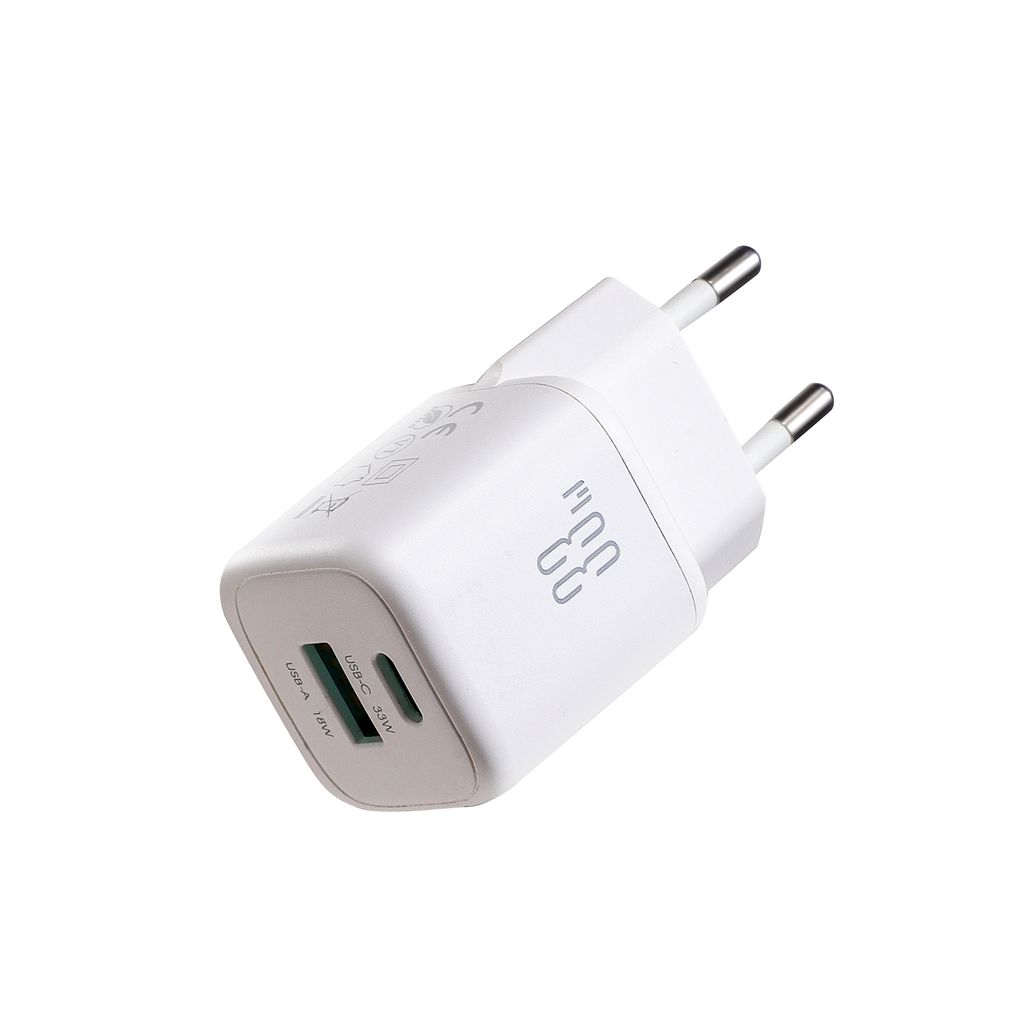 Joyroom JR-TG7 33W Dual Charger + A9 USB-C Cable - White | Spares.se
