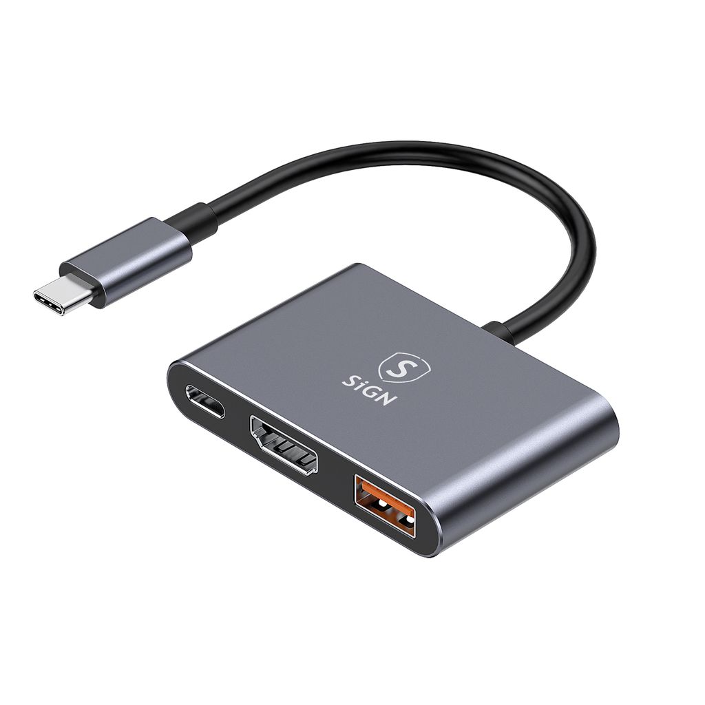 SiGN USB-C Hub till USB-A 3.0 / USB-C PD 100W / HDMI 4K@30Hz ...