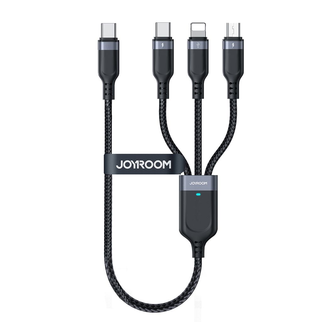 Joyroom 3-i-1 USB-C till Lightning/USB-C/Micro USB-kabel 3.5A, 0,3m ...