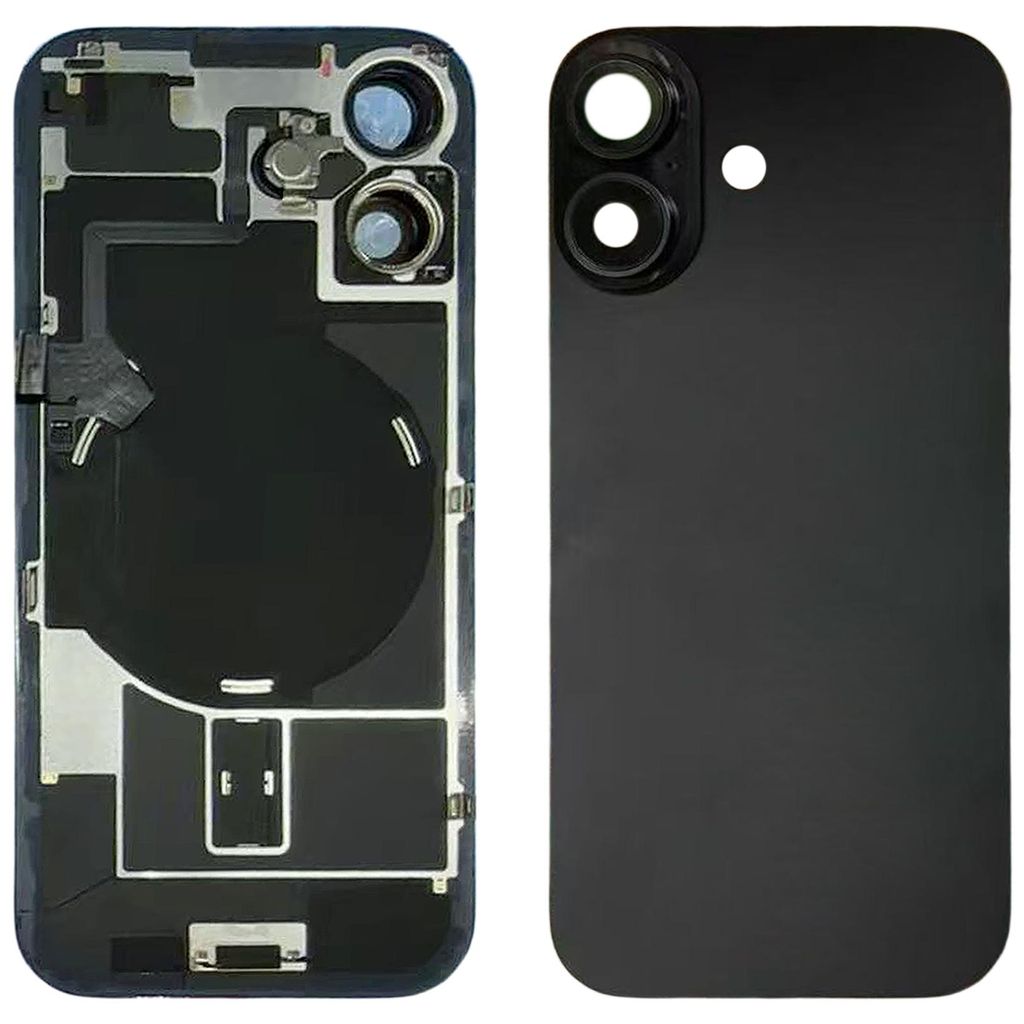 iPhone 17 Bakdeksel med Små Deler (uten logo) - Sort - Teknikkdeler.no