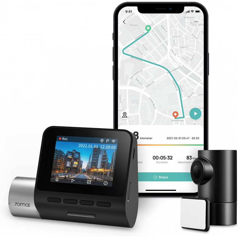 Xiaomi 70mai Autokamera A500s QHD Taustakamera RC06 Musta Xiaomi 70mai Autokamera A500s QHD Taustakamera RC06 Musta