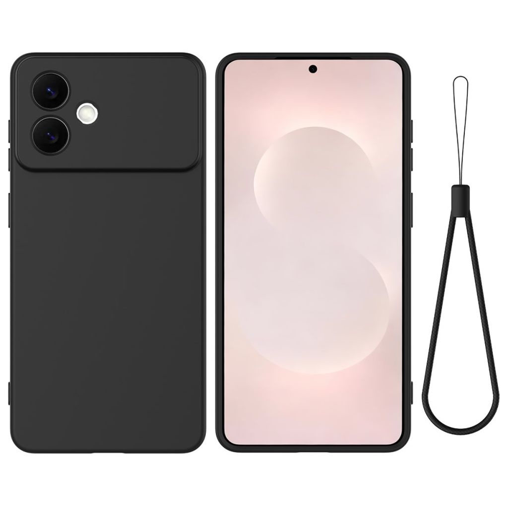 Samsung Galaxy S26 Edge Liquid Silicone Case with Hand Strap - Black ...