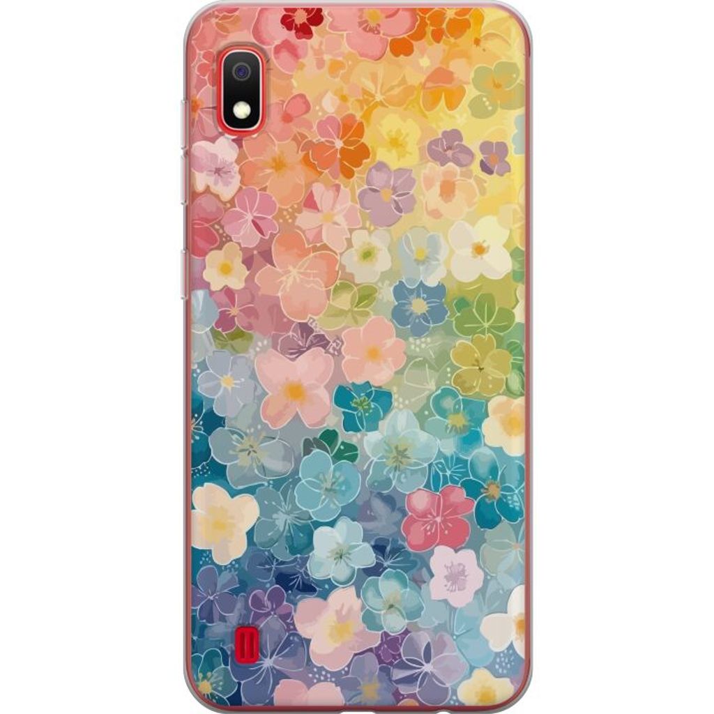 Samsung Galaxy A10 Transparent Mobilskal Miniatyrblommor - Teknikdelar.se