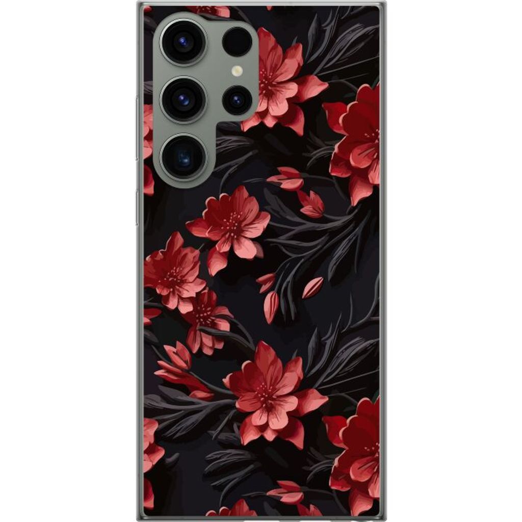 Samsung Galaxy S23 Ultra Transparent Mobilskal Intensiva blommor