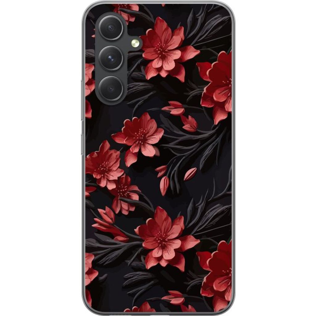 Samsung Galaxy S25+ Transparent Mobilskal Intensiva blommor ...