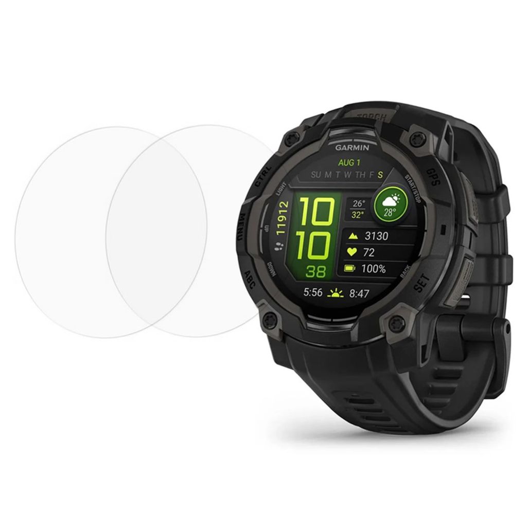 Garmin Instinct 3 Watch Screen Protector 2-Pack Transparent | Spares.se