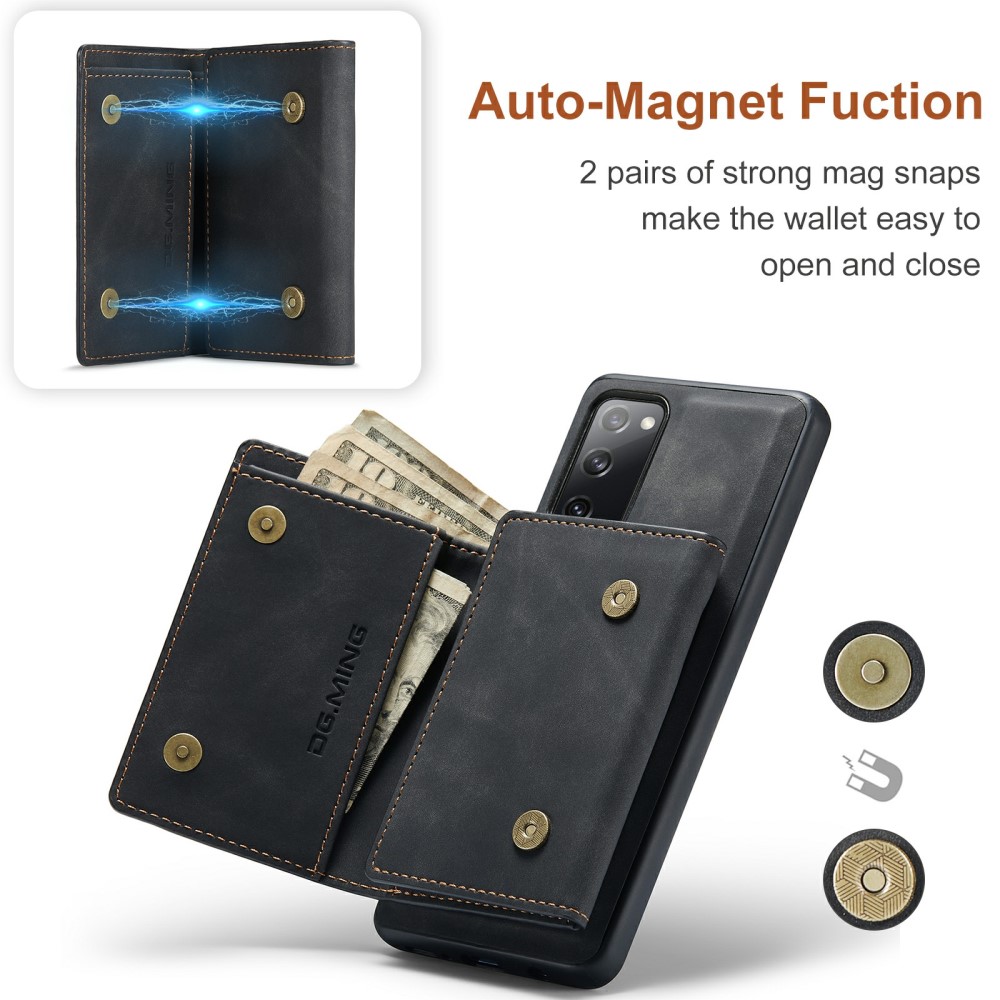 DG MING M1 Series 2 i 1 Pl nboksfodral Till Samsung Galaxy S20 FE Svart