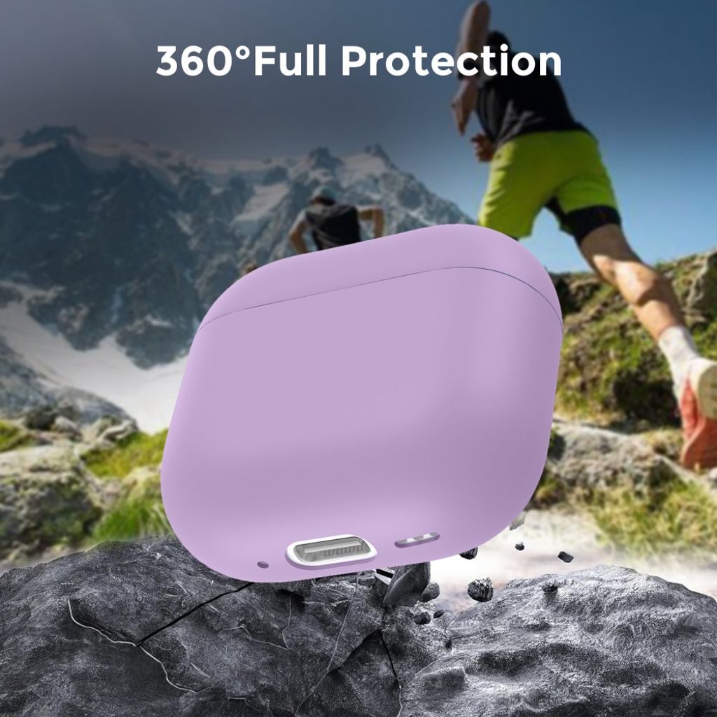 AHASTYLE Silikonskal Apple AirPods 4 Lila Stötsäker - Teknikdelar.se