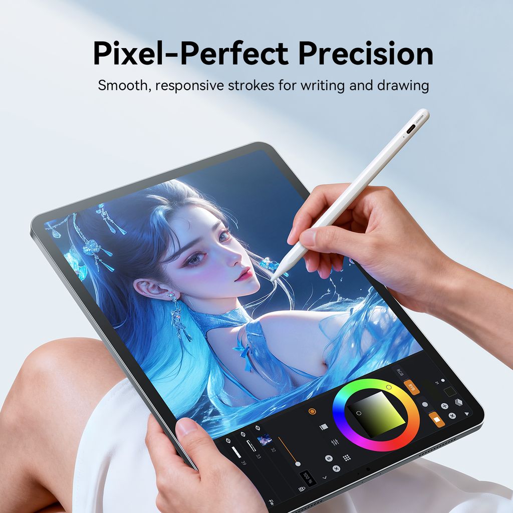 Joyroom JR-K12 Pro stylus pen | White, 2 extra tips, USB-C, Fast ...