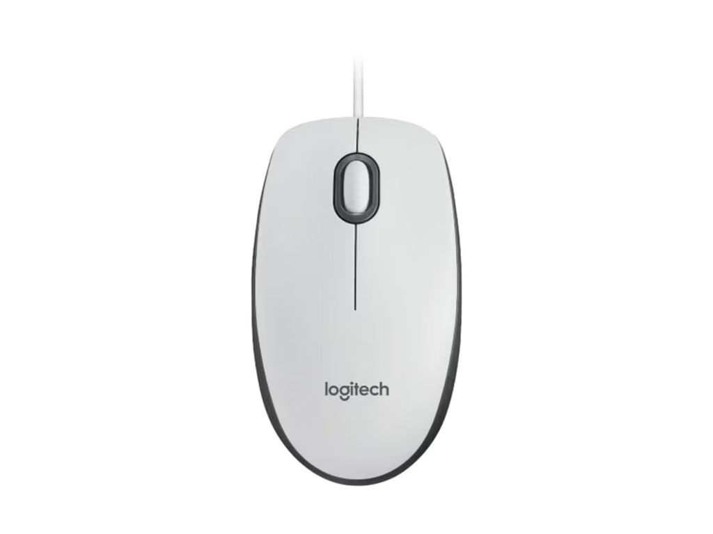 Logitech M100, mus med sladd - Vit - Teknikdelar.se