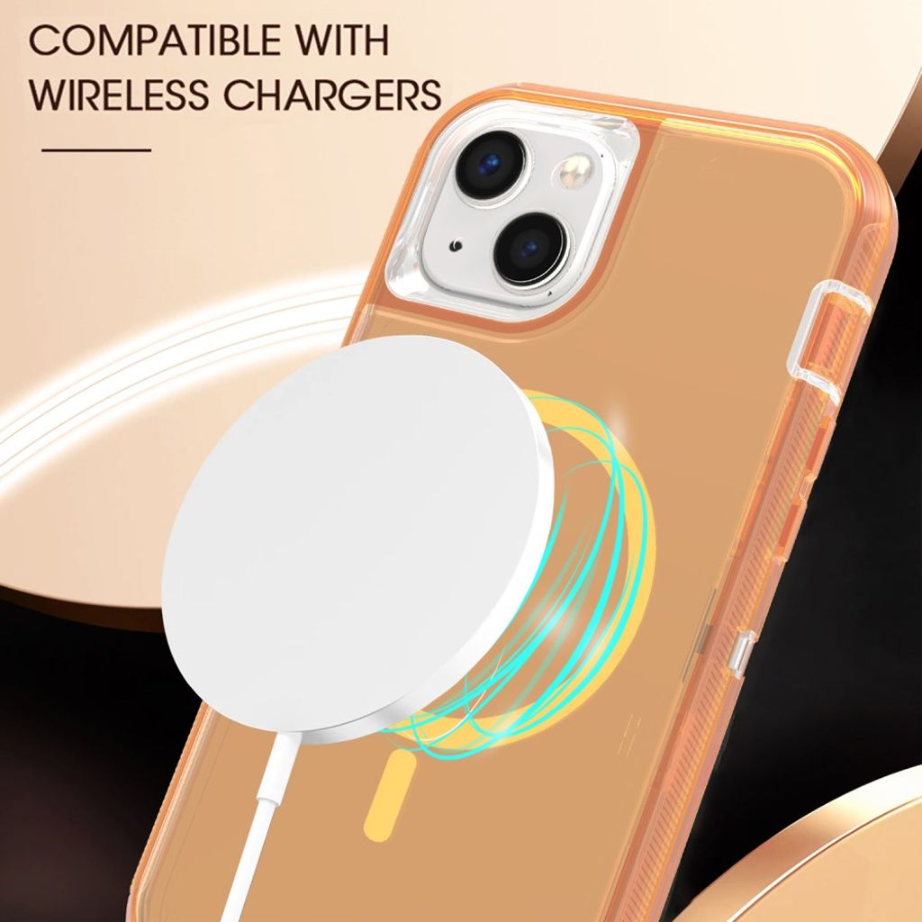 iPhone 15 MagSafe Case Transparent Orange | Spares.se