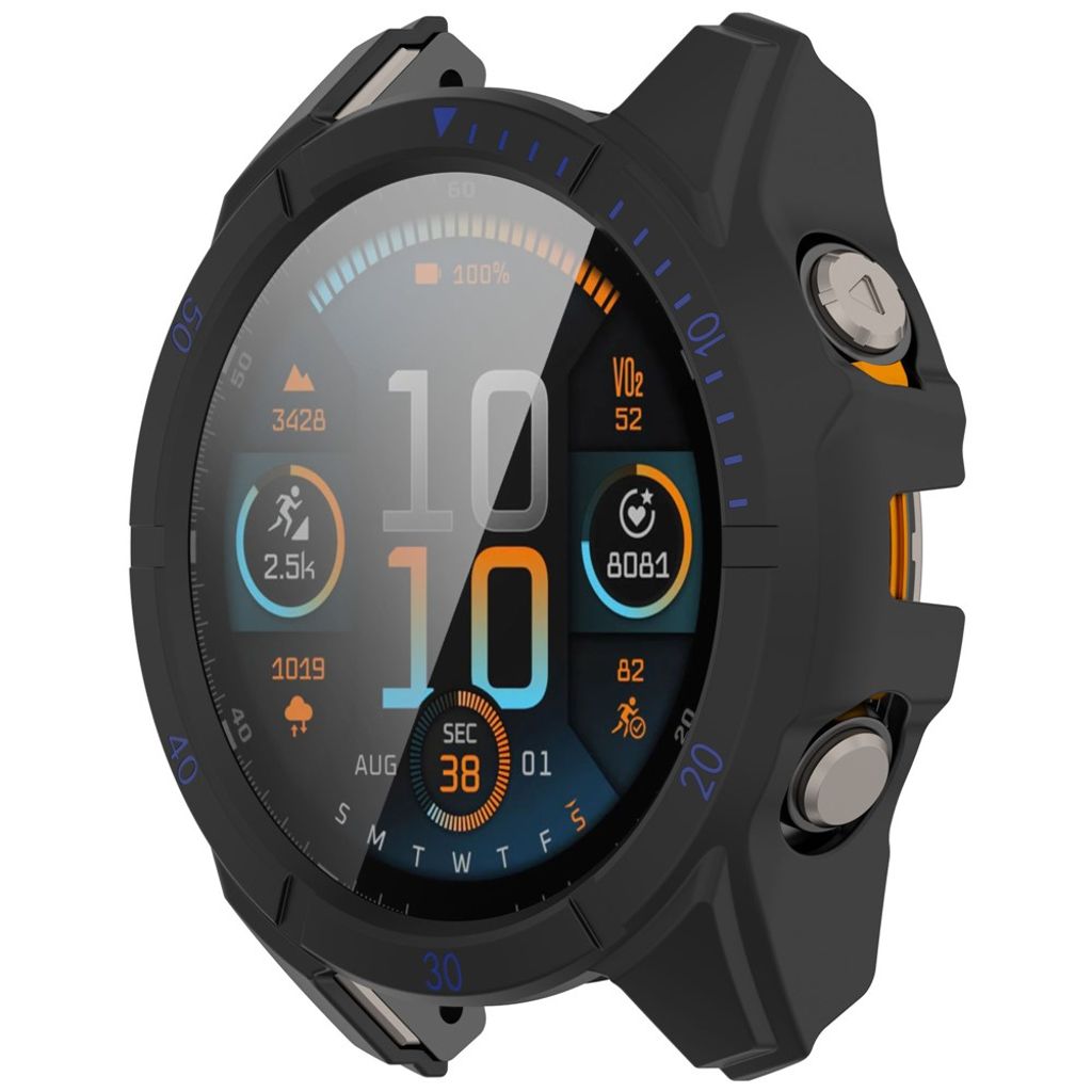 Garmin Fenix 8 47mm Case with Tempered Glass Screen Protector – Black ...