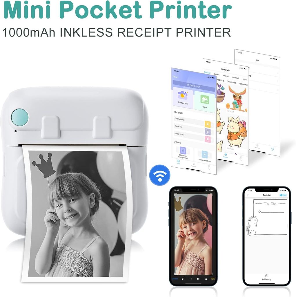SiGN Miniskrivare Bluetooth 200 dpi Label Printer med en rulle - Vit ...