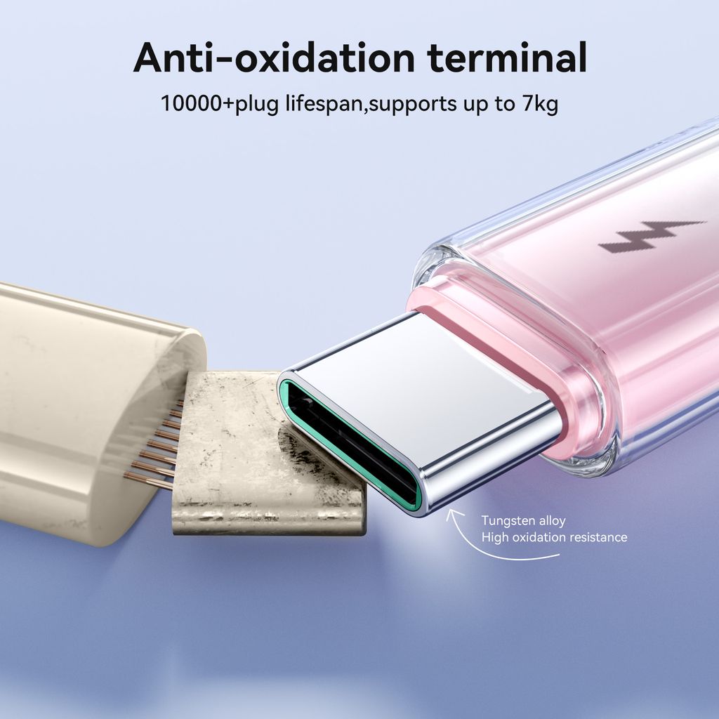 Joyroom USB-A till USB-C-kabel Snabbladdning 3A, 1,2m - Vit/Rosa ...