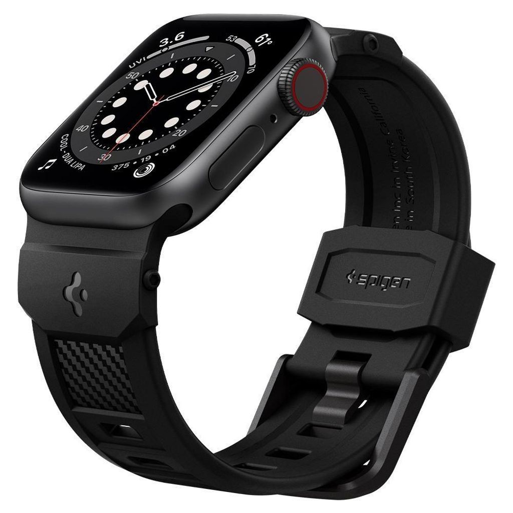 Spigen Rugged Band kellon ranneke Apple Watch 4/5/6/7/8/SE - musta ...