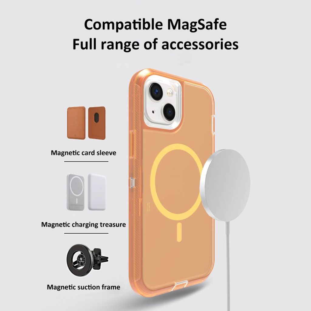 iPhone 15 MagSafe Case Transparent Orange | Spares.se
