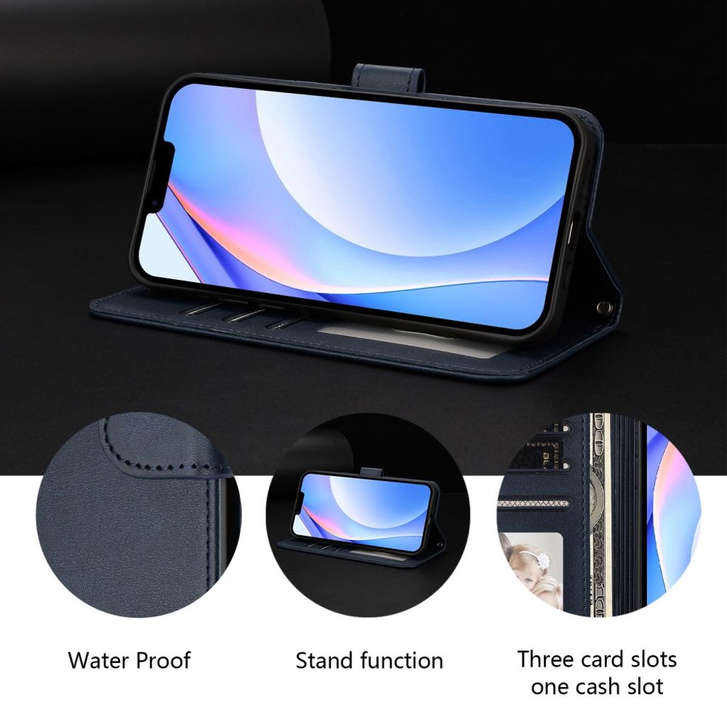 Samsung Galaxy A57 5G Wallet Cover RFID Blocking Stand - Blue | Spares.se