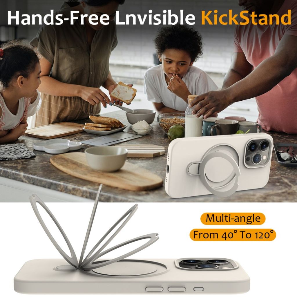 iPhone 16 Pro Max Skal MagSafe-kompatibel Stativer Beige - Teknikdelar.se