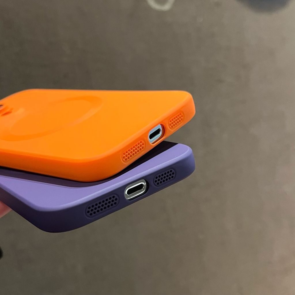 iPhone 15 Pro Skal MagSafe-kompatibel Liquid Silicone Orange ...